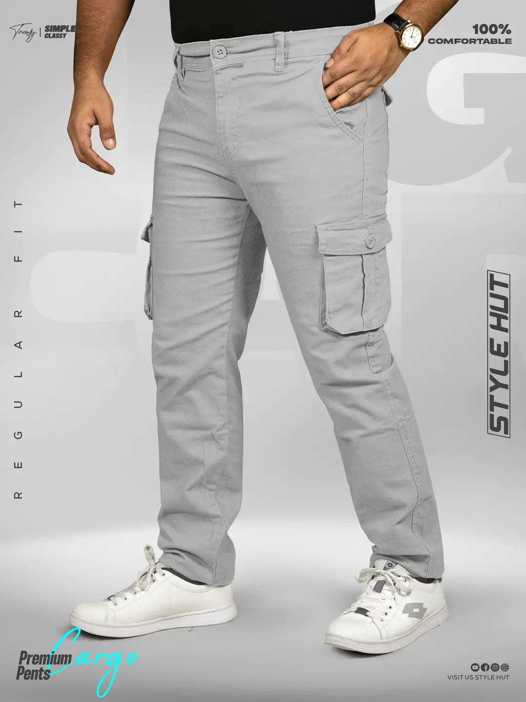 Premium Cargo Pant - Ash